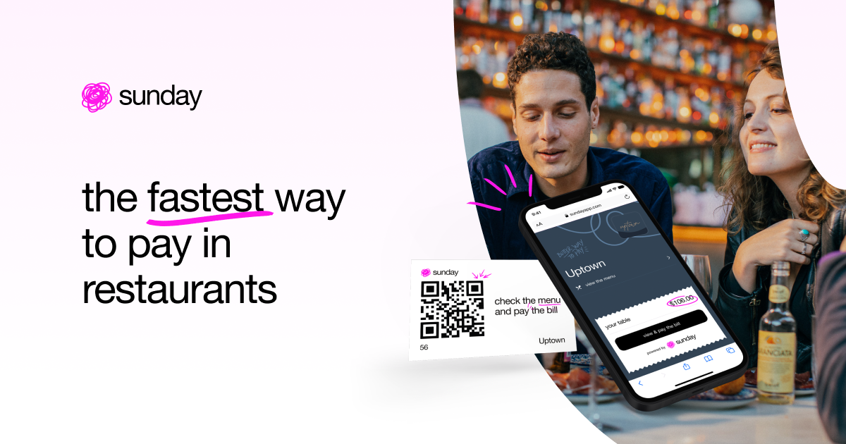 sunday - Your customers scan a qr code and pay in 10 seconds